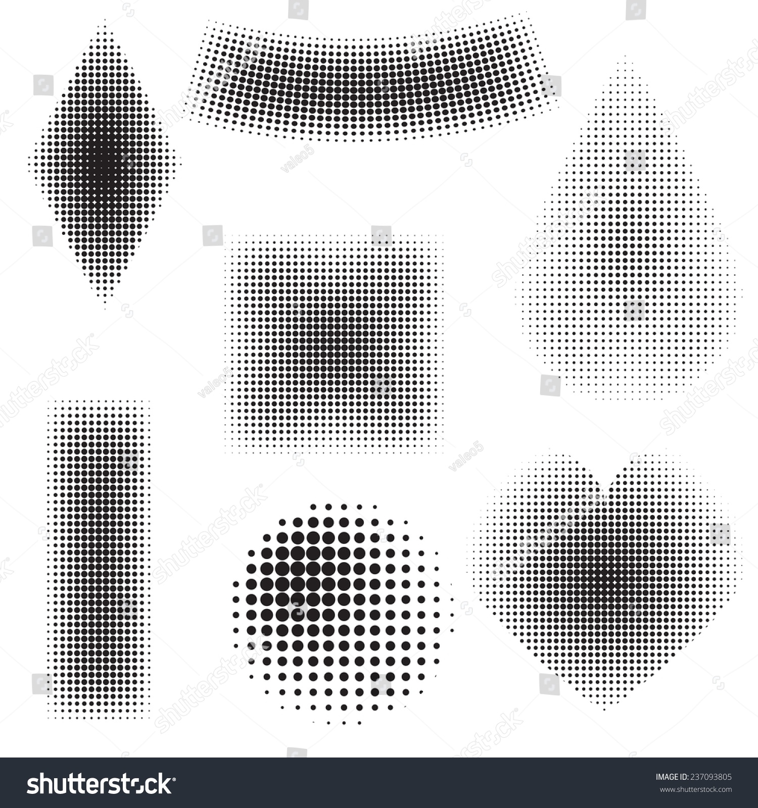 Illustration Halftone Objects On White Background Stock Vector (Royalty ...