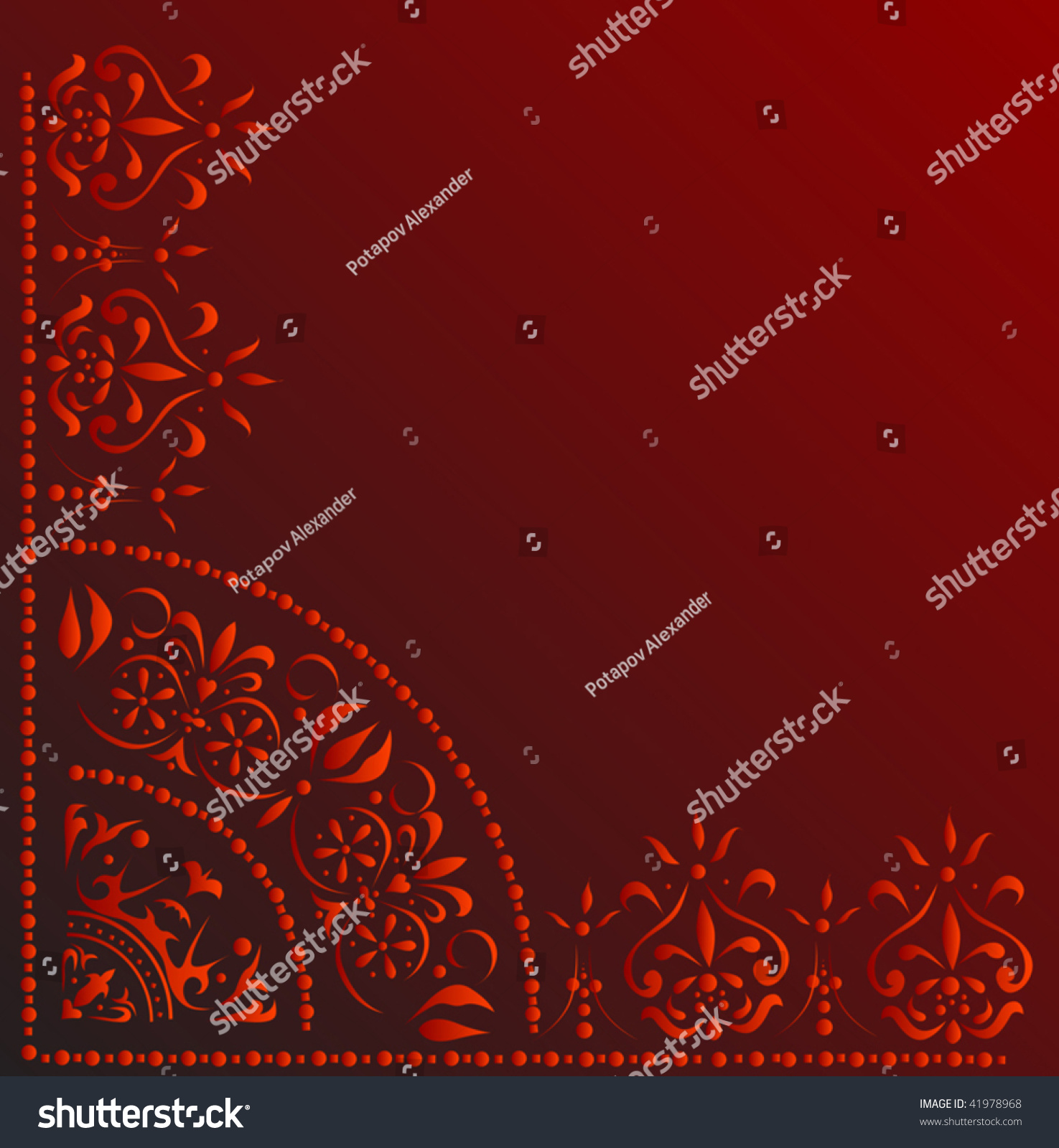 Illustration Red Corner Decoration Stock Vector (Royalty Free) 41978968