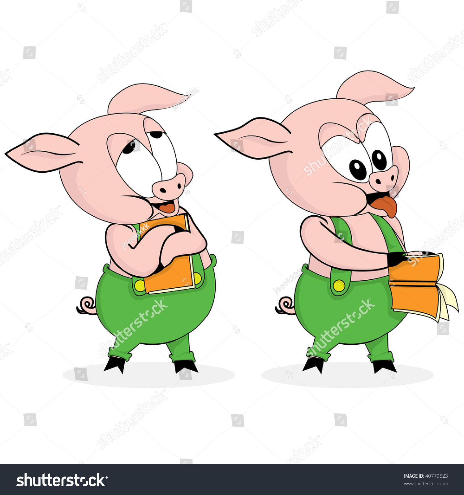 Illustration With Two Pigs - 40779523 : Shutterstock