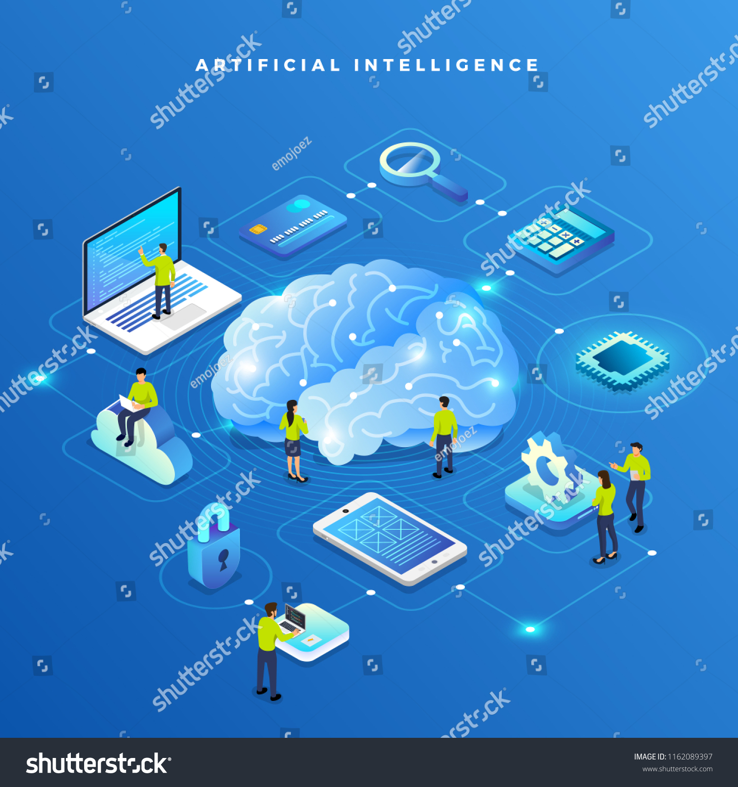 Illustrations Concept Artificial Intelligence Ai Technology Stock ...