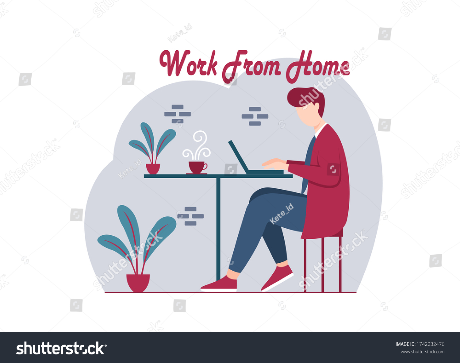 Illustrations Work Home Vector Stock Vector (Royalty Free) 1742232476 ...