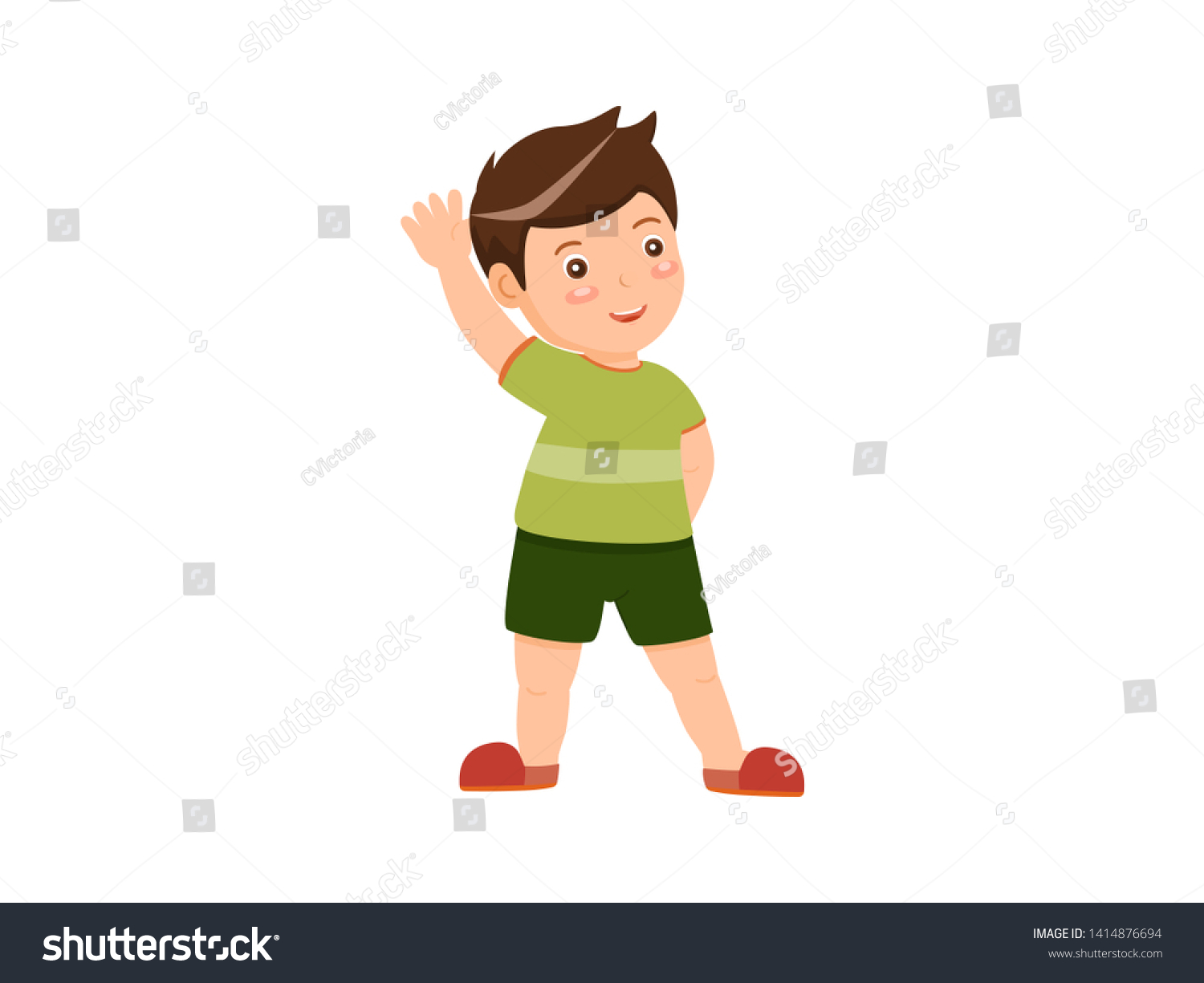 Illustrator Vector Cute Boy Activity Stock Vector (Royalty Free) 1414876694