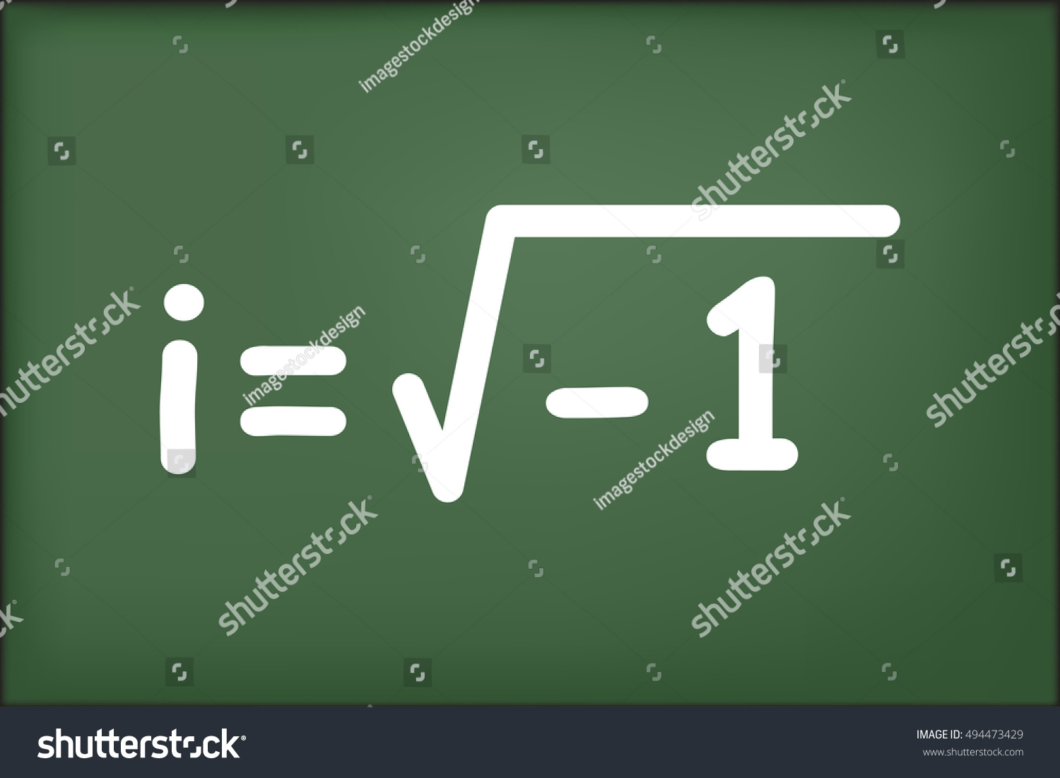 Imaginary Number On Green Chalkboard Vector Stock Vector (Royalty Free ...