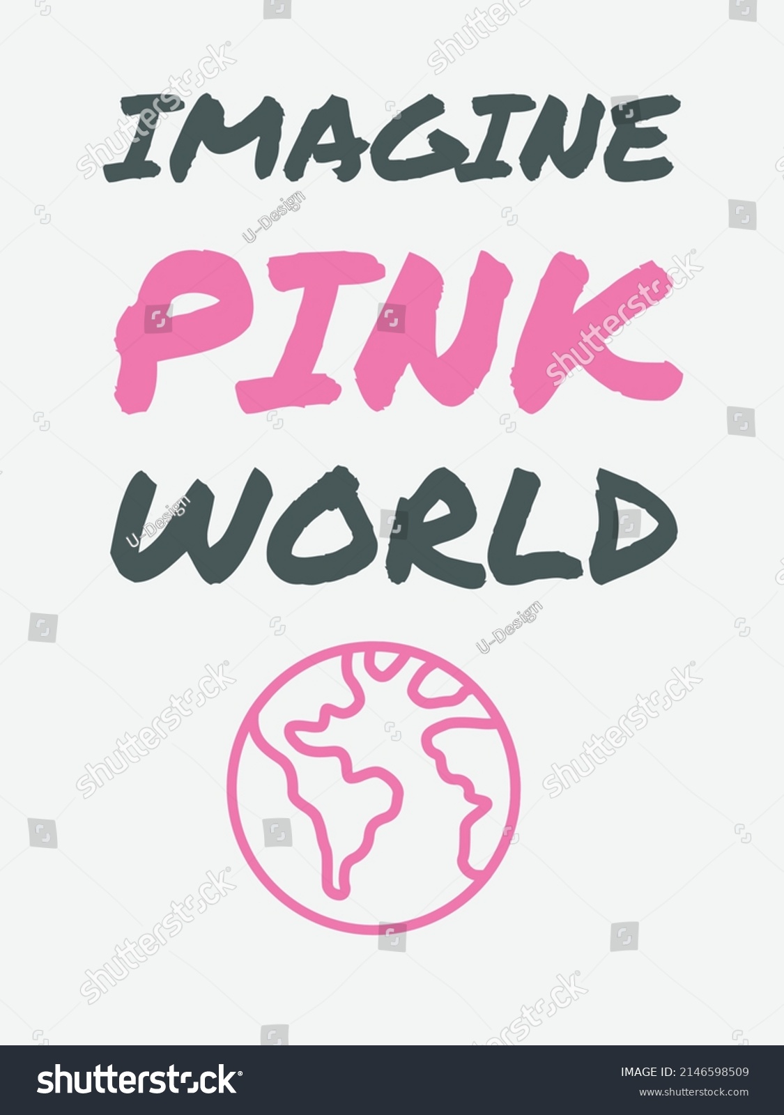 Imagine Pink World Poster Vector Stock Vector (Royalty Free) 2146598509 ...