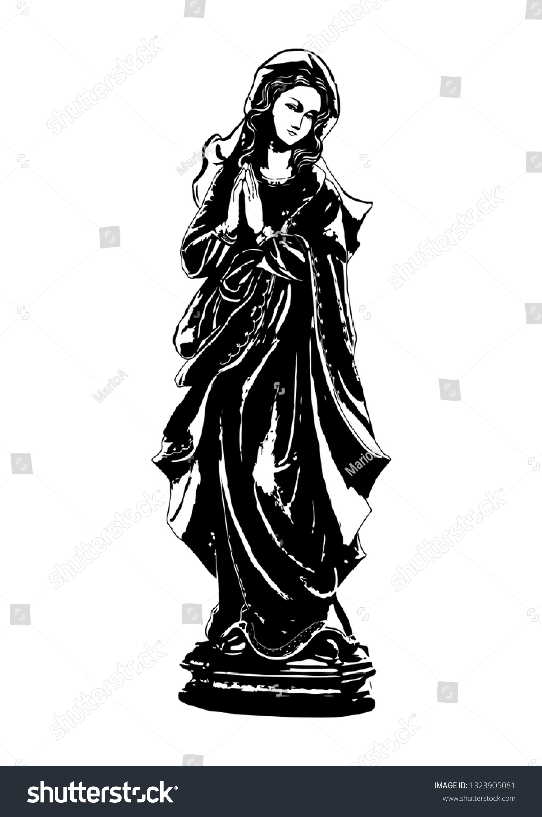 Immaculate Conception Blessed Virgin Mary Our Stock Vector (Royalty ...