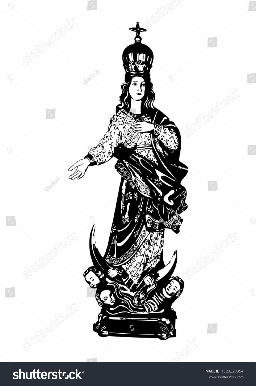 Immaculate Conception Virgin Mary Madonna Vector: vector de stock ...
