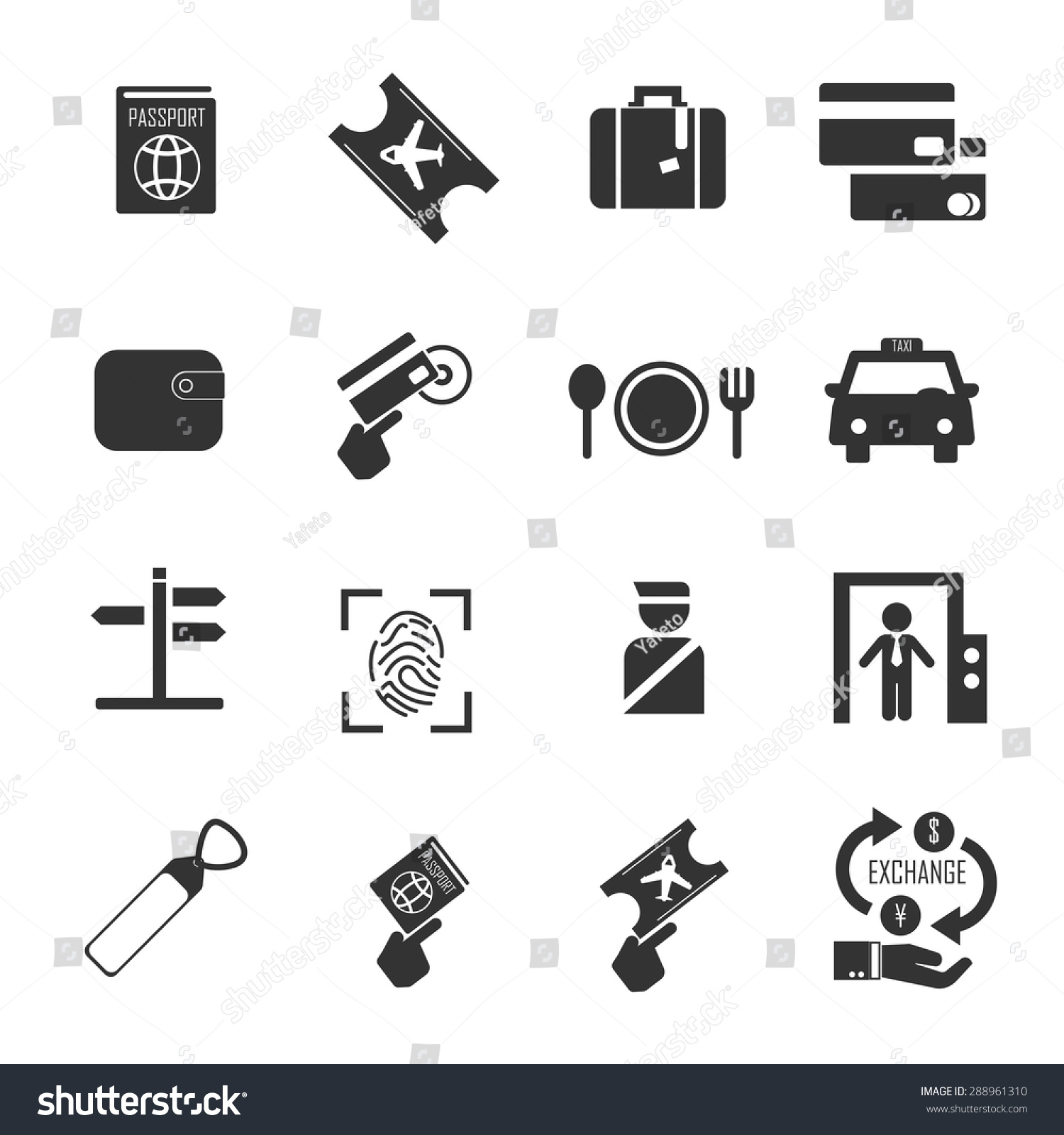 Immigration Icon Set Stock Vector (Royalty Free) 288961310
