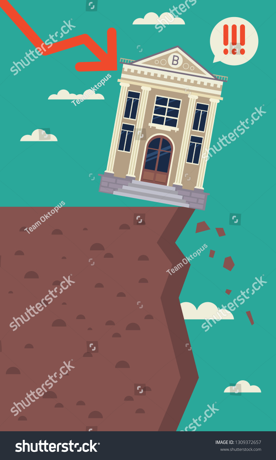 Imminent Banking Crisis Stock Vector (Royalty Free) 1309372657 ...