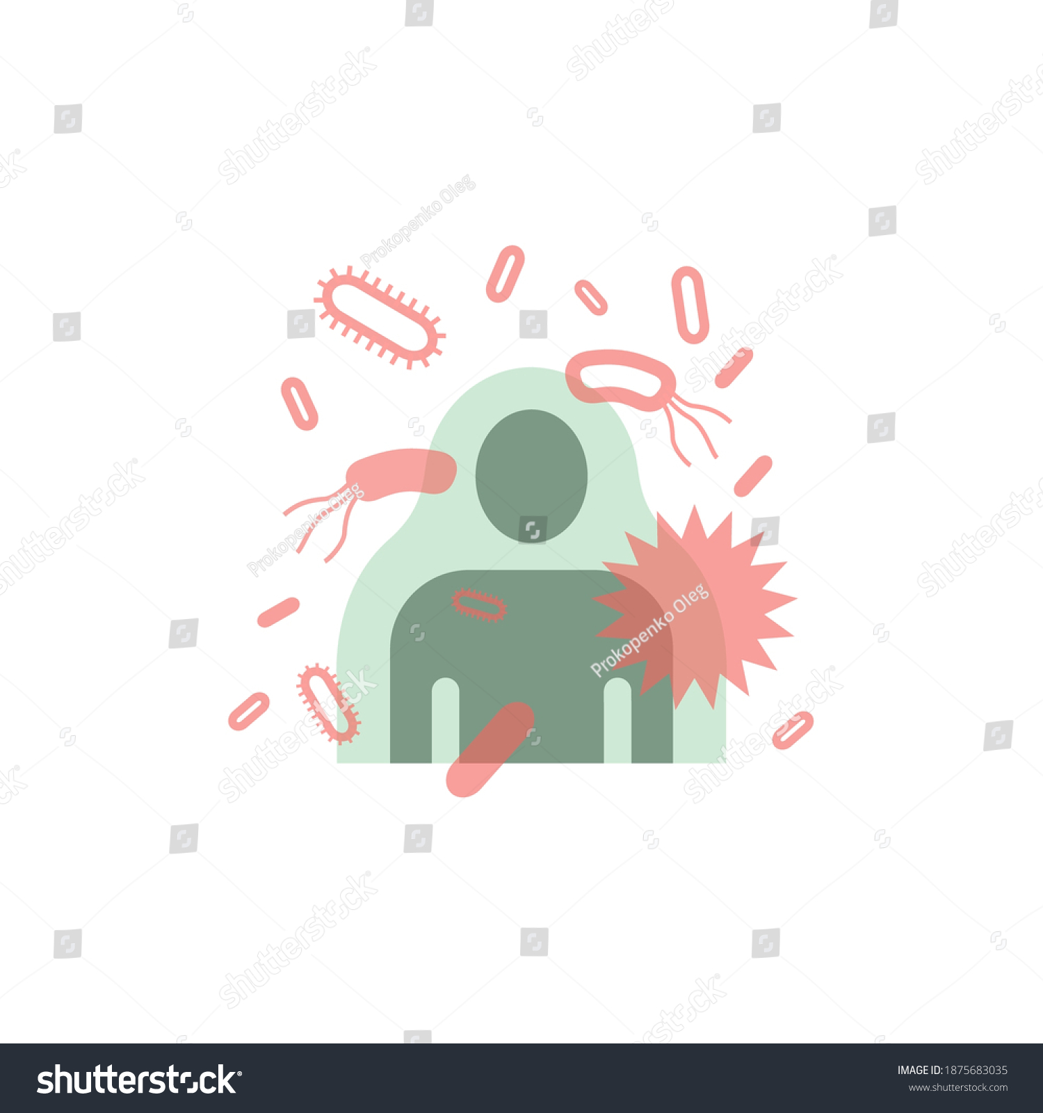 Immunity System Flat Icon Human Immune Stock Vector (Royalty Free ...