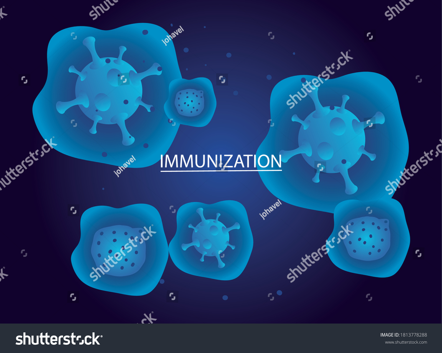 Immunization Background Virus Cells Vector Illustration Stock Vector ...