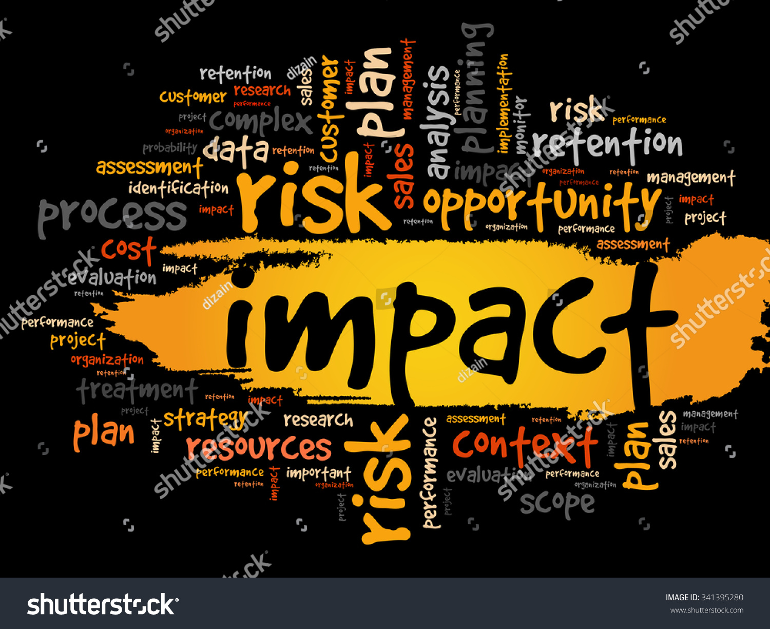 Impact Word Cloud Business Concept Background Stock Vector (Royalty ...