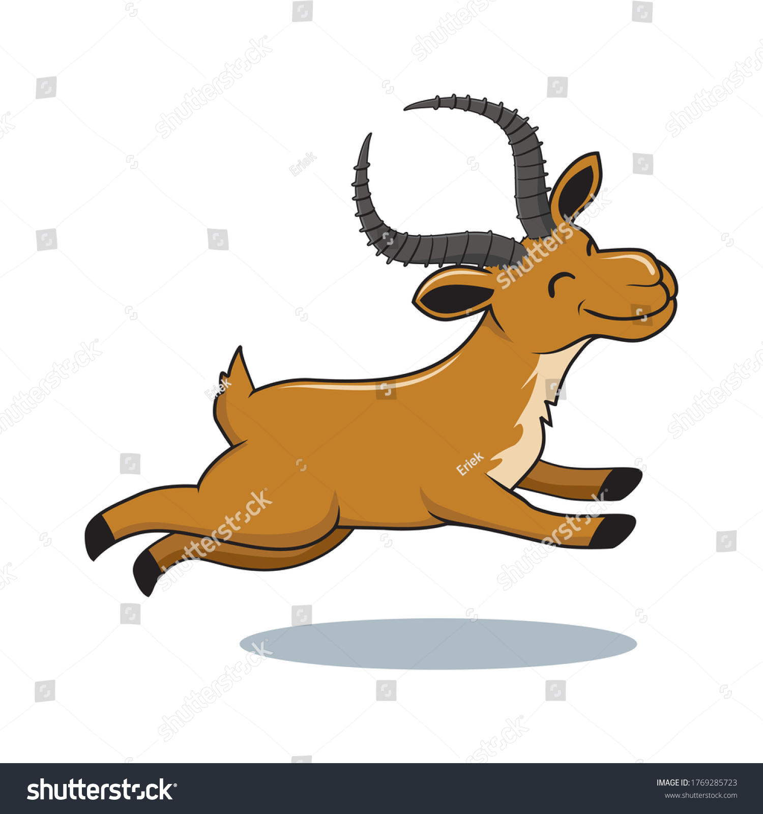Impala Cartoon Jumping Stock Vector (Royalty Free) 1769285723
