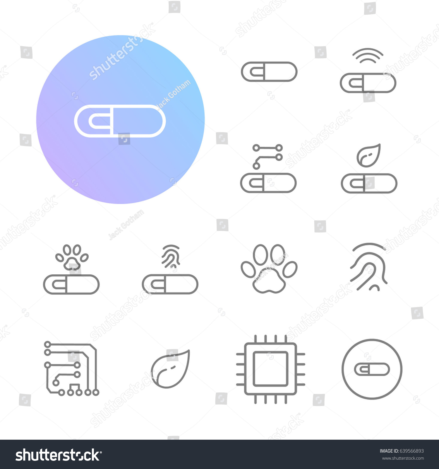Implant Microchip Icons Stock Vector (Royalty Free) 639566893