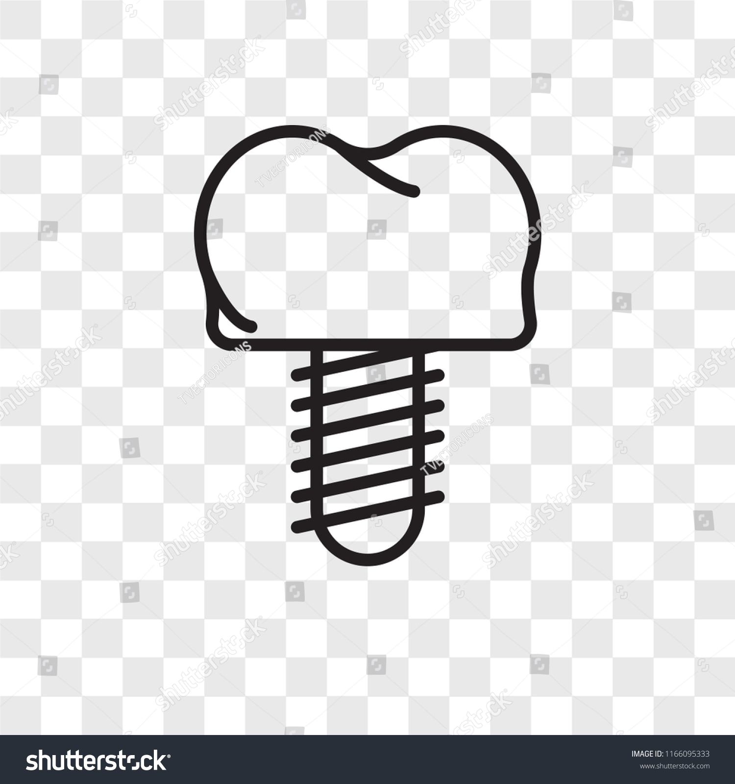 Implants Vector Icon Isolated On Transparent Stock Vector (Royalty Free ...