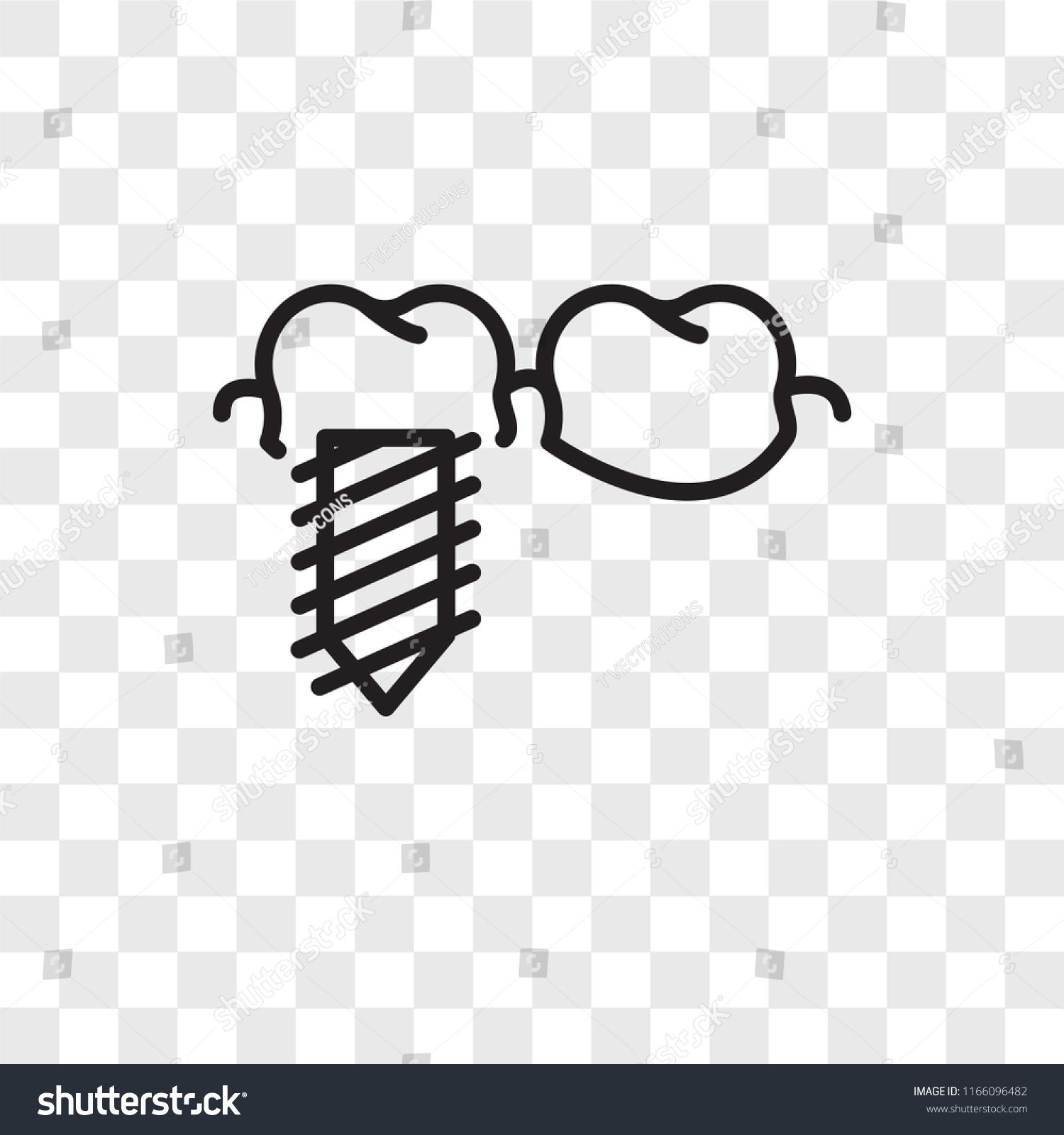 Implants Vector Icon Isolated On Transparent Stock Vector (Royalty Free ...