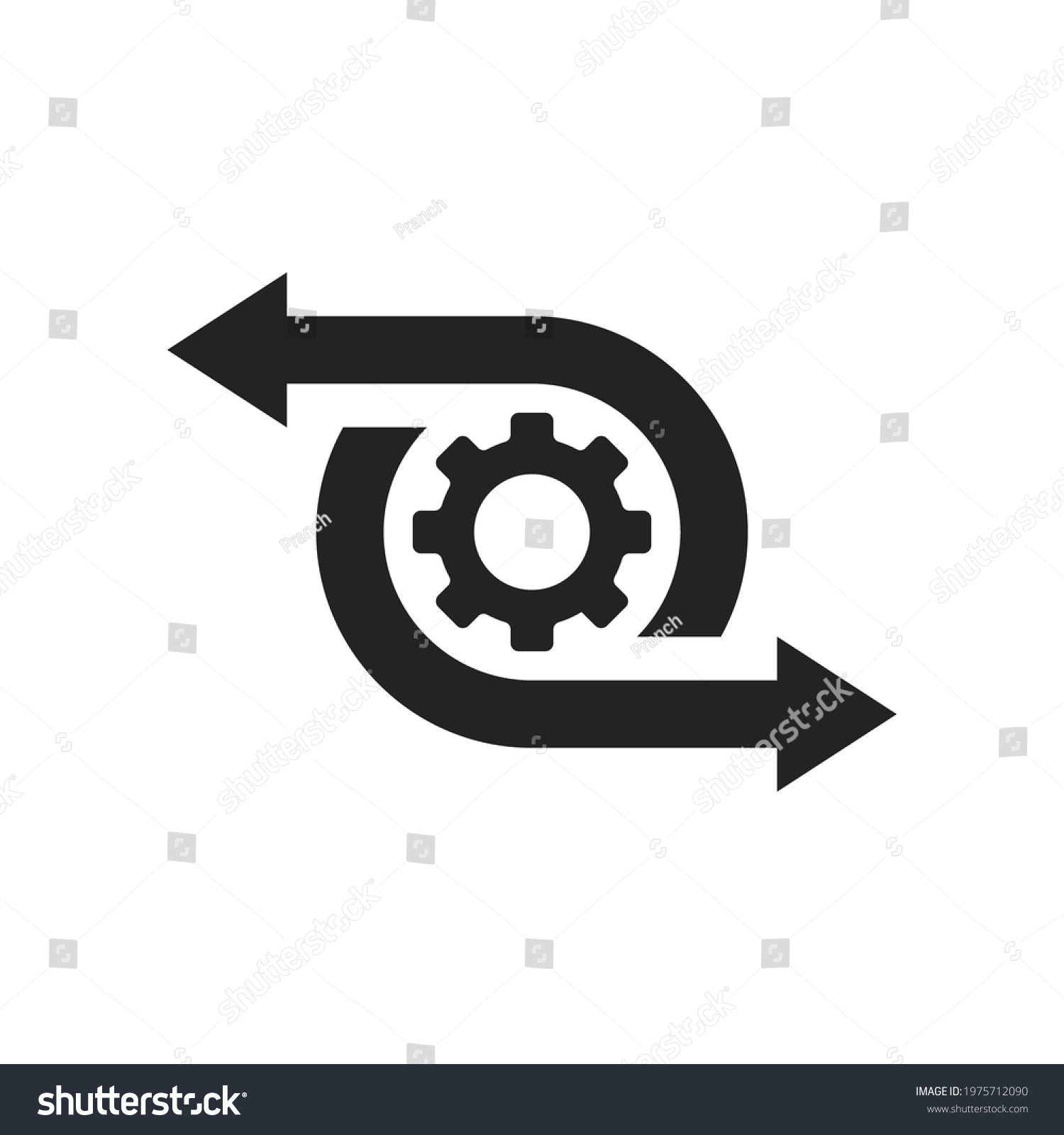 Implementation Easy Operation Process Icon Flat Stock Vector (Royalty ...