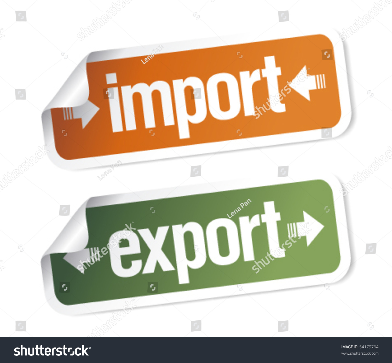 Import Export Stickers Set Stock Vector (Royalty Free) 54179764