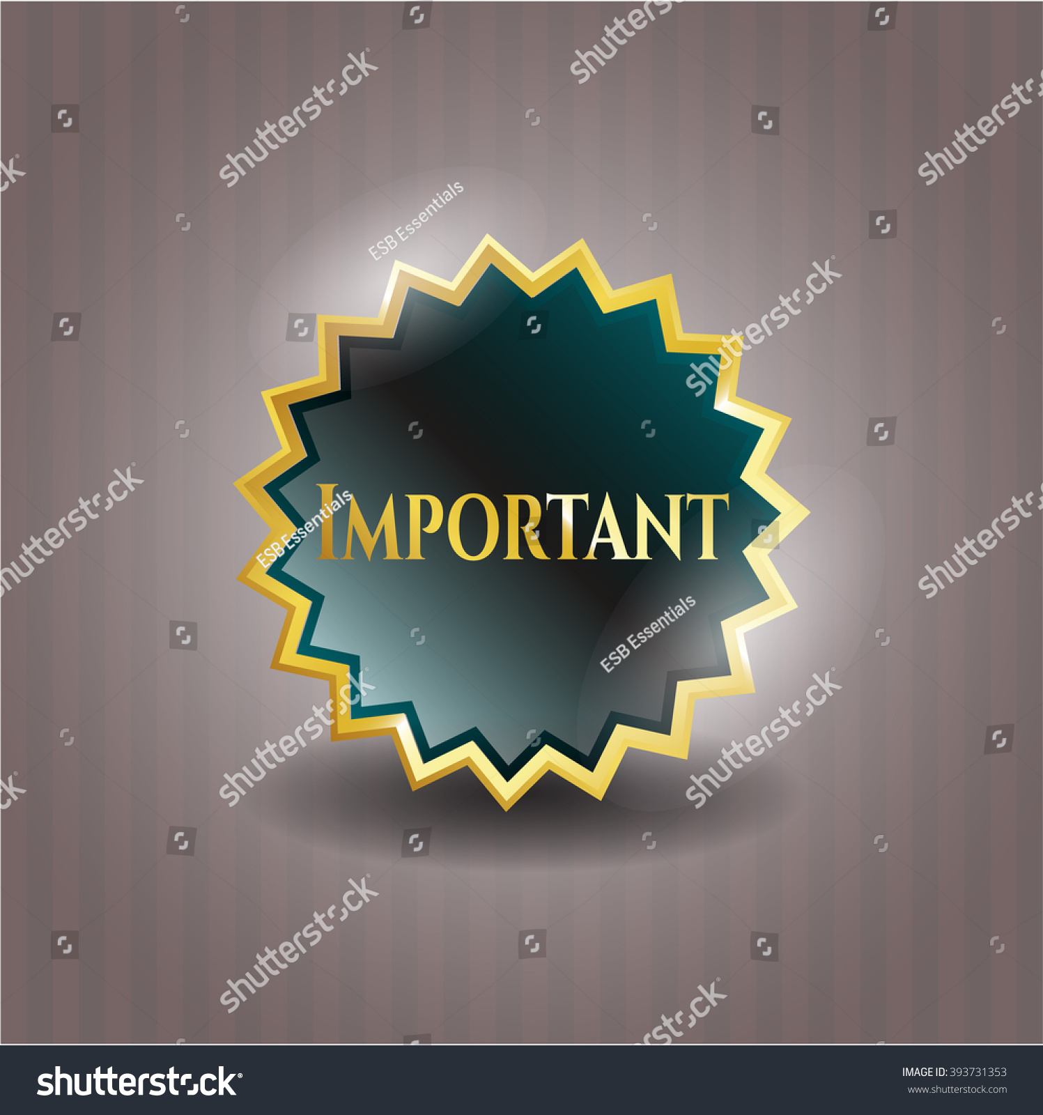 Important Golden Badge Stock Vector (Royalty Free) 393731353
