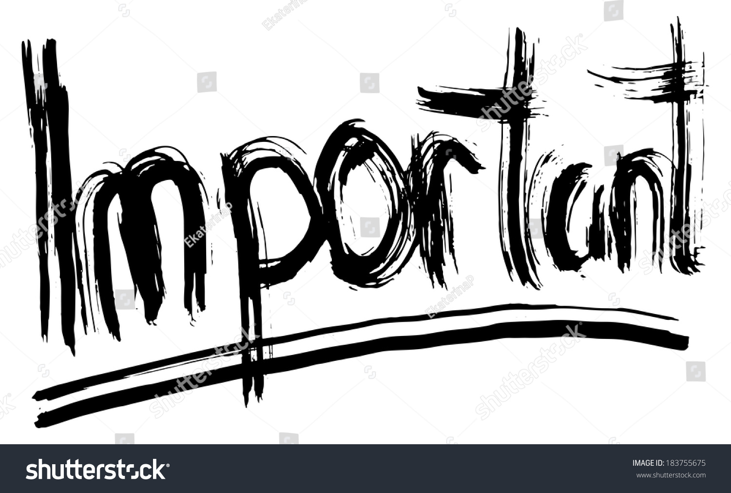Important Hand Lettering Handmade Calligraphy Vector Stock Vector ...
