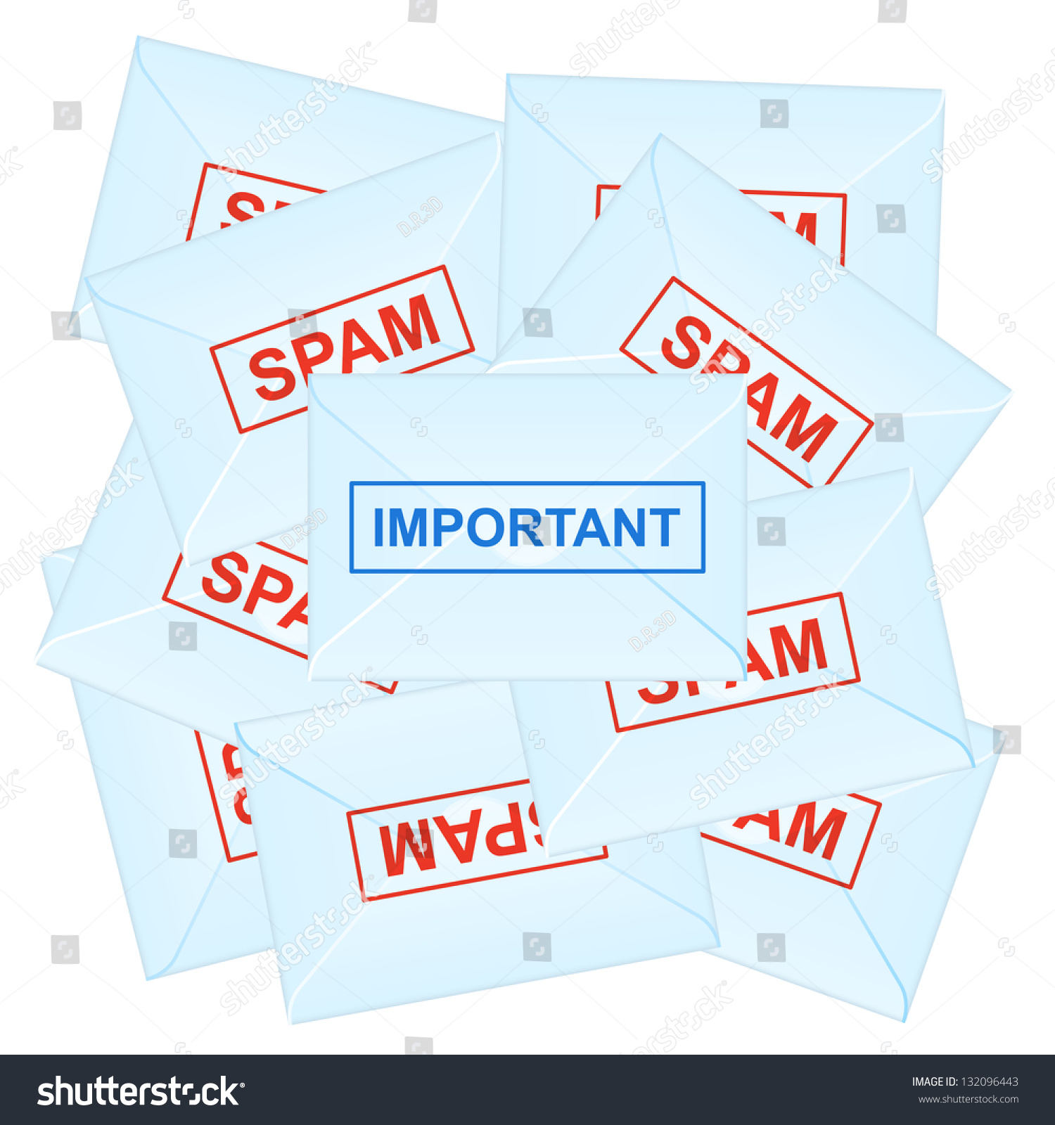 Important Message Among Spam Letters Vector: Vector có sẵn (miễn phí ...