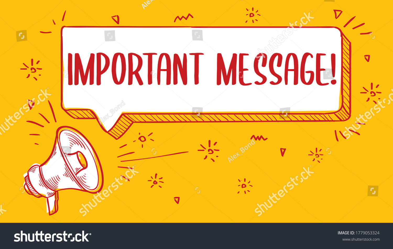 Mensaje importante - firmar con megáfono: vector de stock (libre de ...