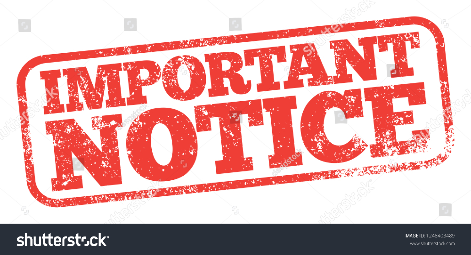 Important Notice Stamp Stock Vector (Royalty Free) 1248403489