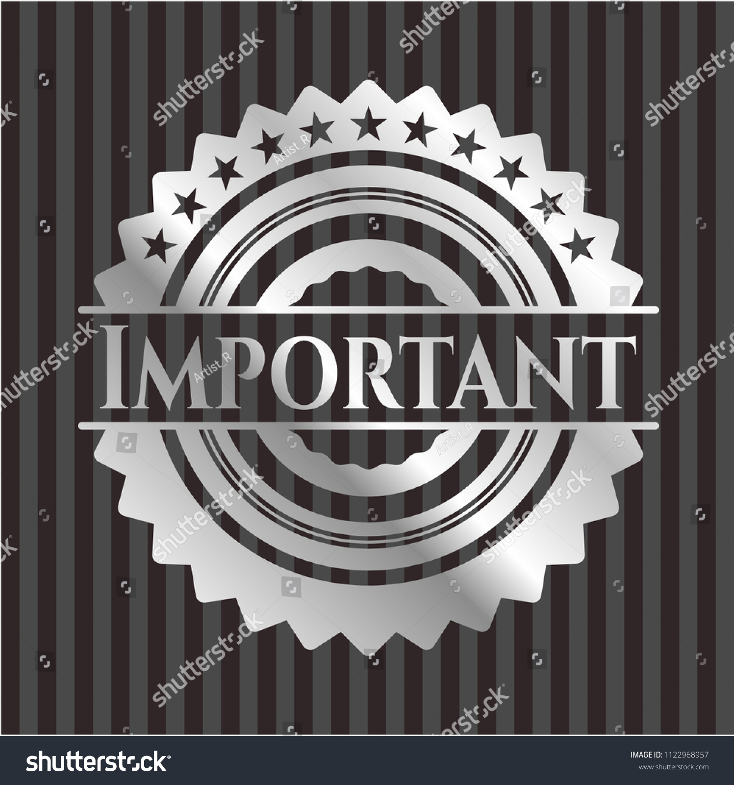 Important Silver Emblem Badge Stock Vector (Royalty Free) 1122968957