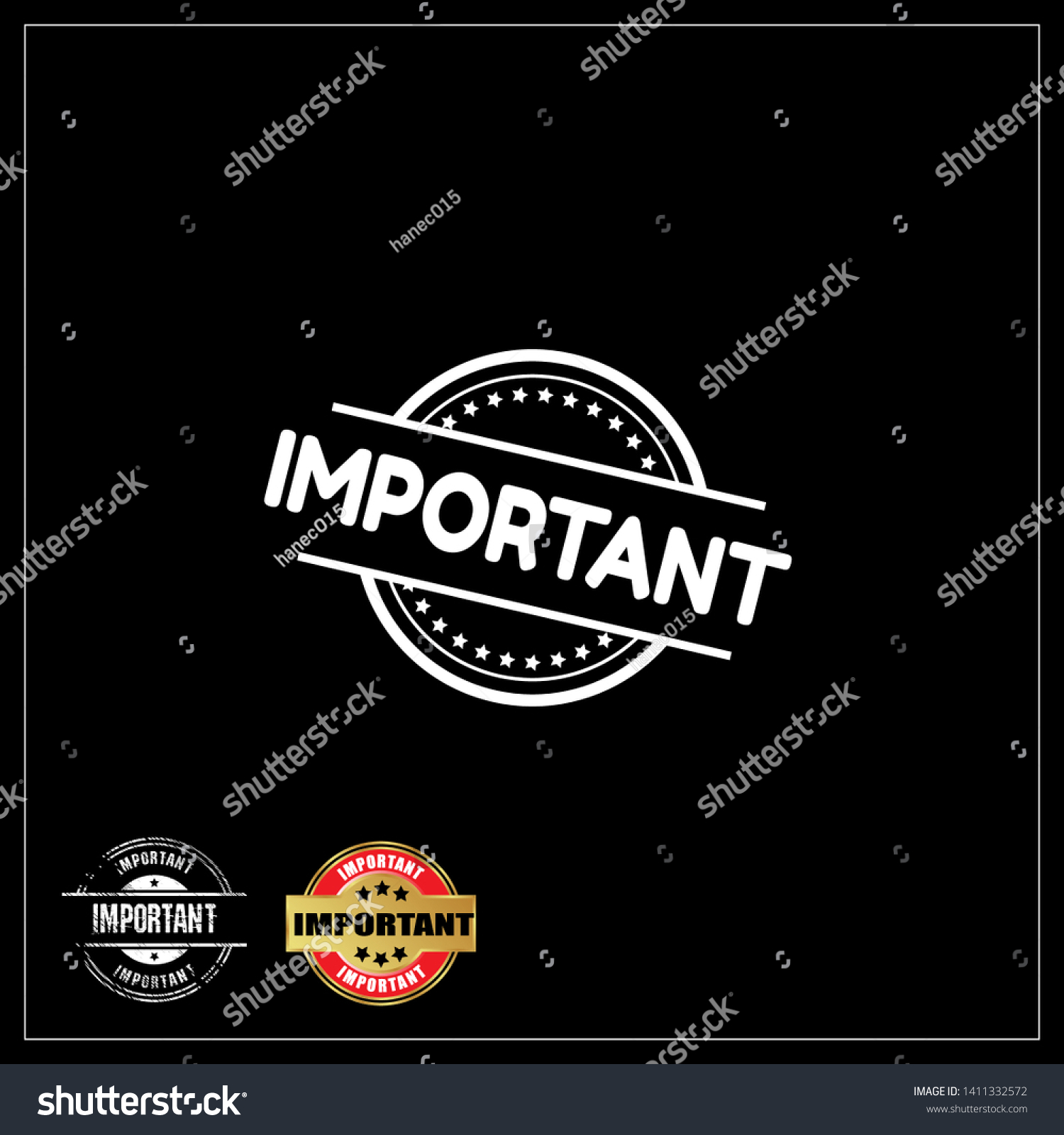 Important Stamp Shadow Rubber Stamp Stock Vector (Royalty Free) 1411332572