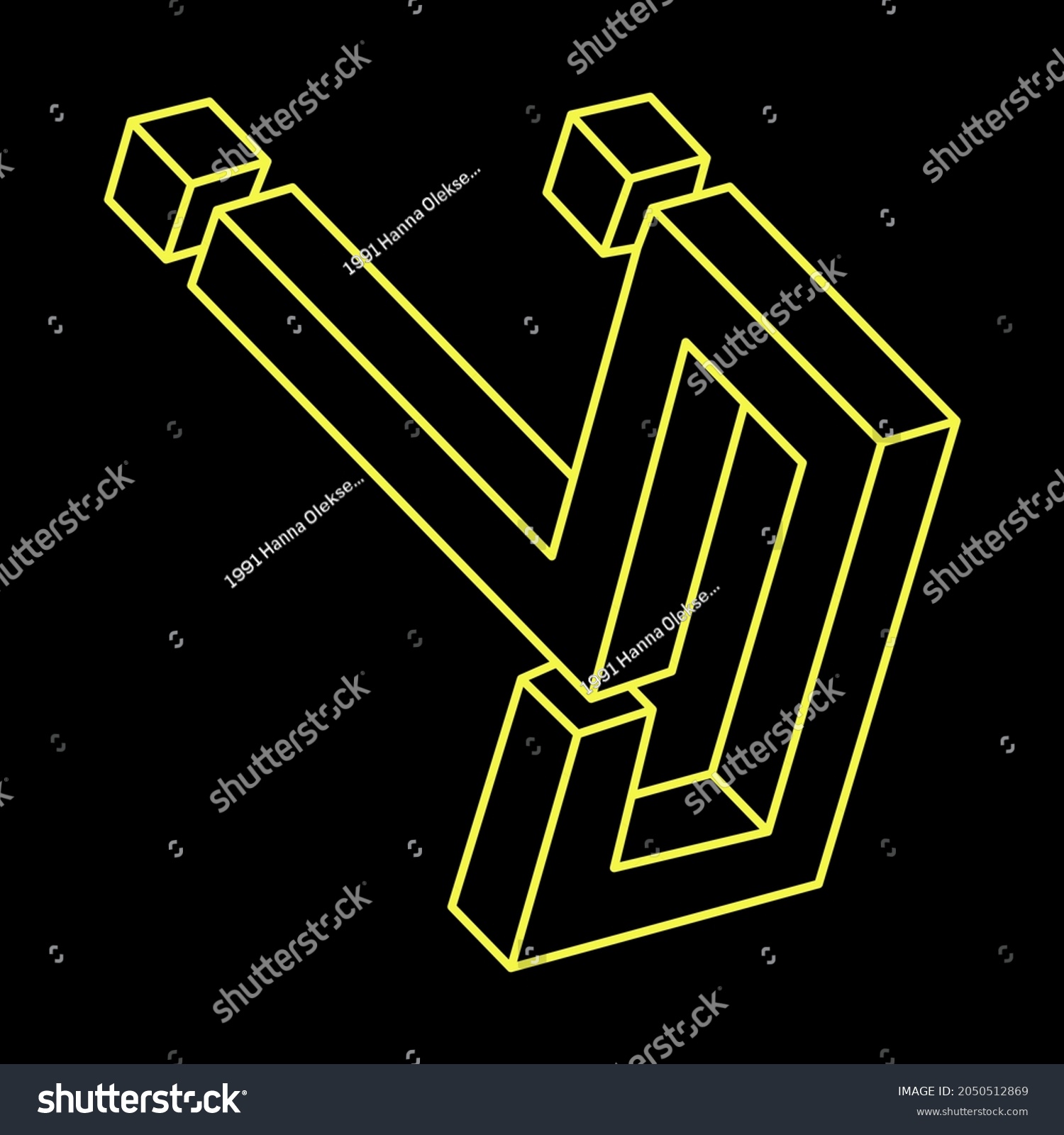 Impossible Cube Line Design Impossible Shapes Stock Vector (Royalty ...