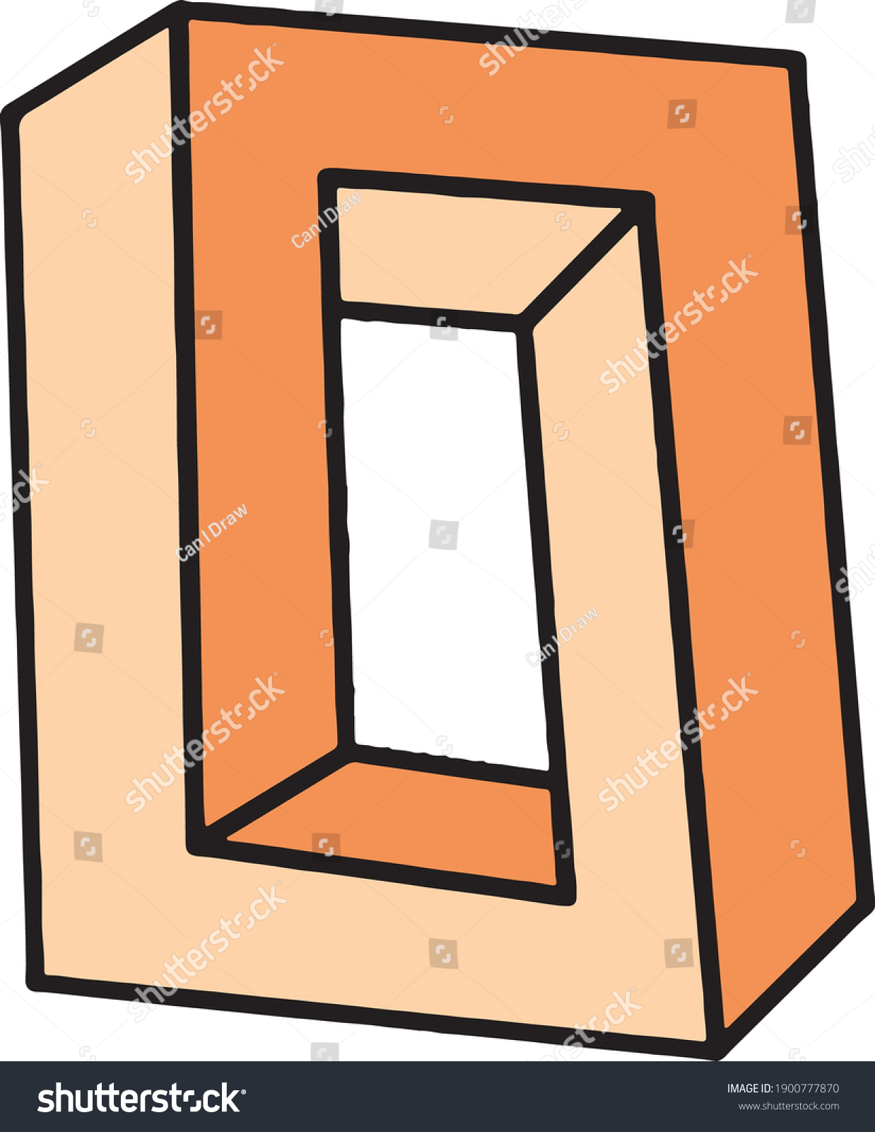 Impossible Geometric Orange Rectangle Illustration Stock Vector ...