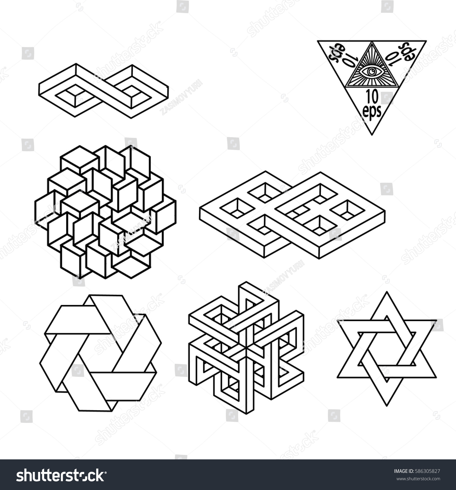 Impossible Geometry Symbols Vector Set On: เวกเตอร์สต็อก (ปลอดค่า ...