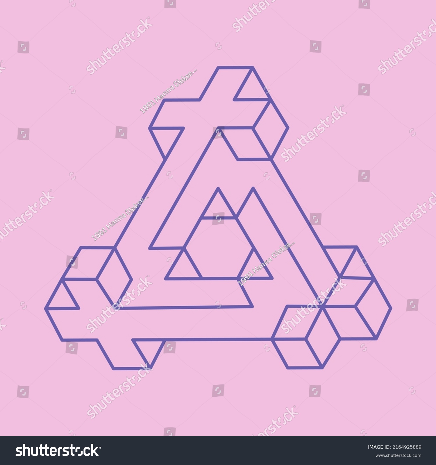 Impossible Shape Optical Illusion Figure Vector Stock Vector (Royalty ...