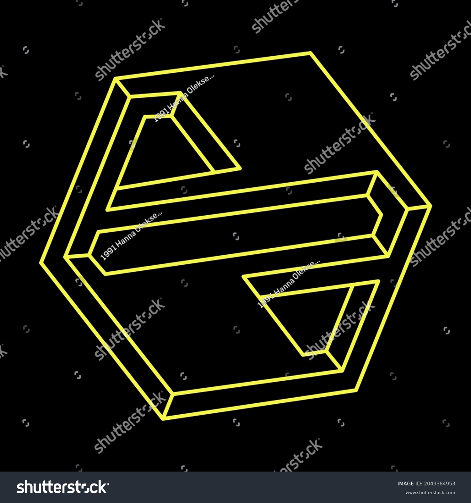Impossible Shapes Optical Illusion Hexagon Vector Stock Vector (Royalty Free) 2049384953 ...