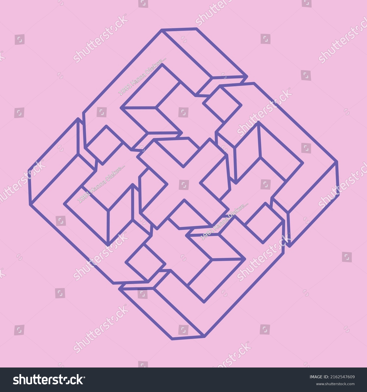 Impossible Shapes Optical Illusion Logo Vector Stock Vector (Royalty ...