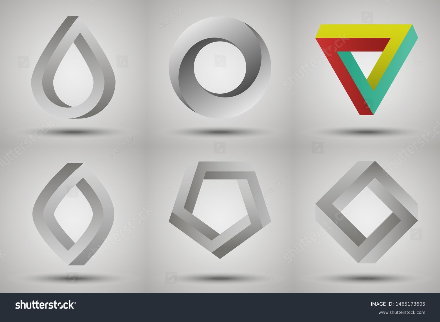 Impossible Shapes Set Triangle Circle Square Stock Vector (Royalty Free ...