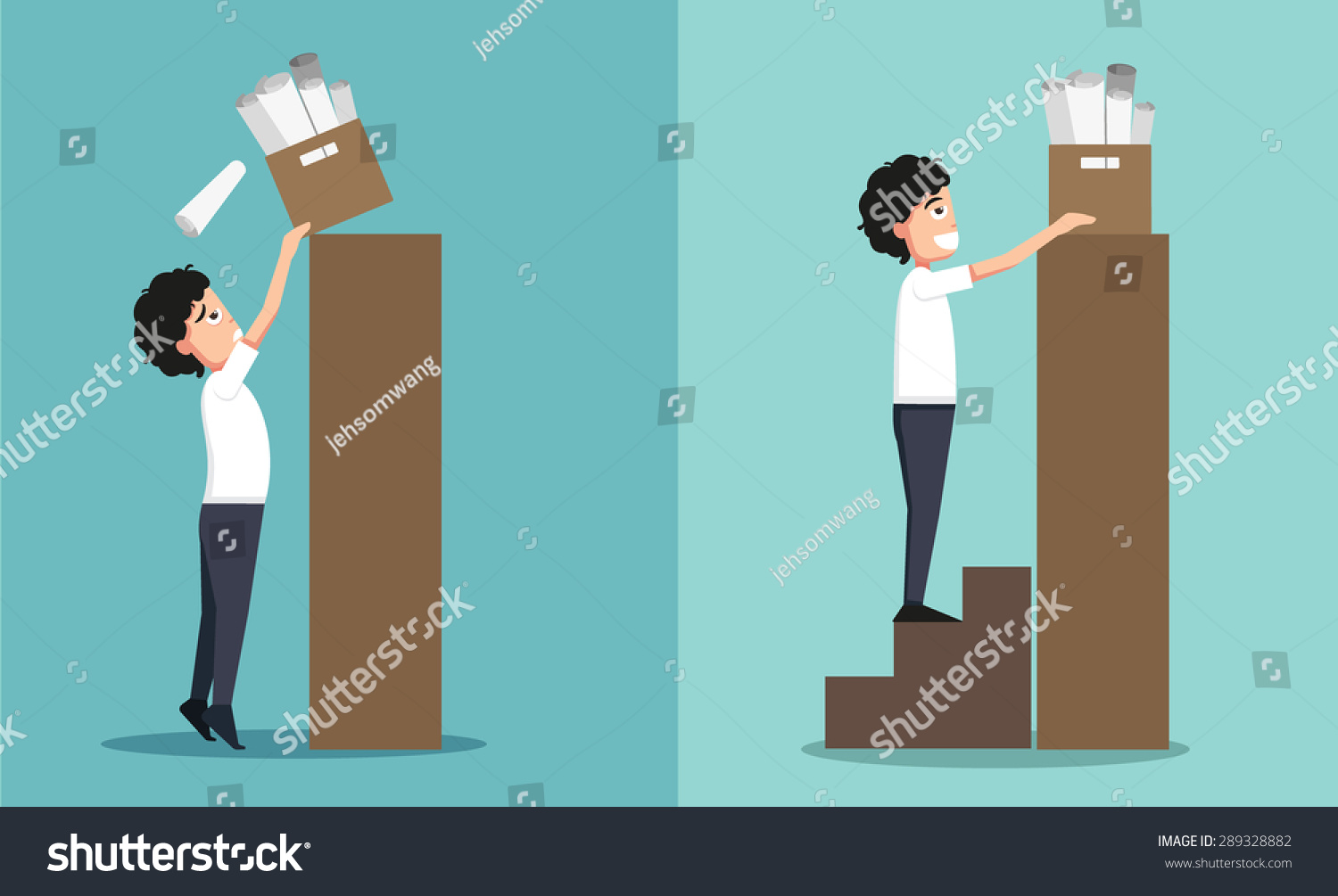 Improper Versus Against Proper Lifting Illustrationvector Stock Vector ...