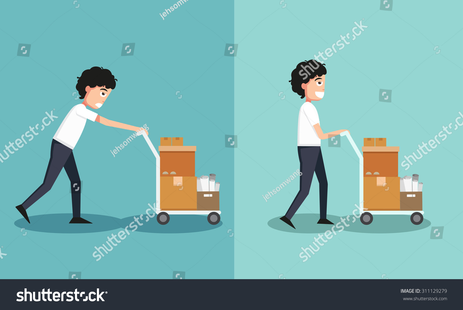 Improper Versus Proper Lifting Illustrationvector Stock Vector (Royalty ...