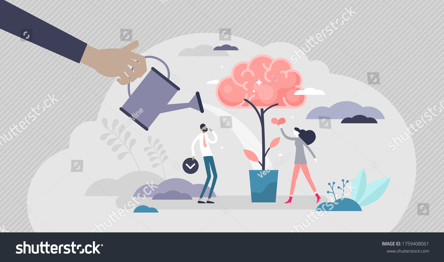 Improving Memory Knowledge Remember Tiny Persons Stock Vector (Royalty ...