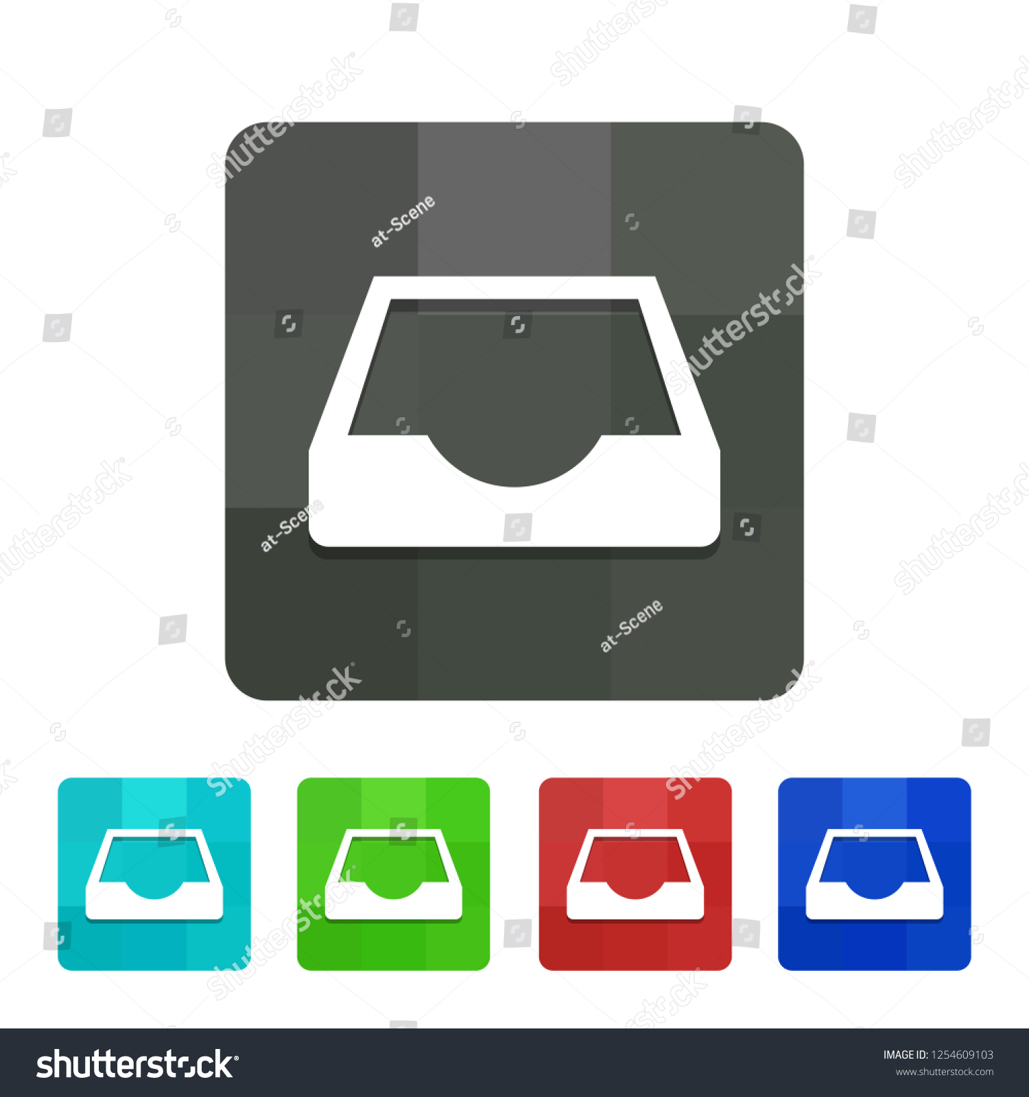 Inbox App Icon: vector de stock (libre de regalías) 1254609103 ...