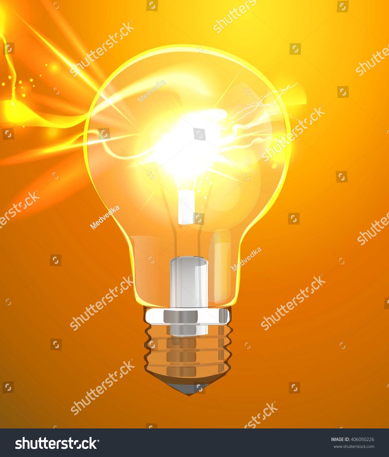 Incandescent Light Bulb Vector Illustration Stock Vector (Royalty Free ...