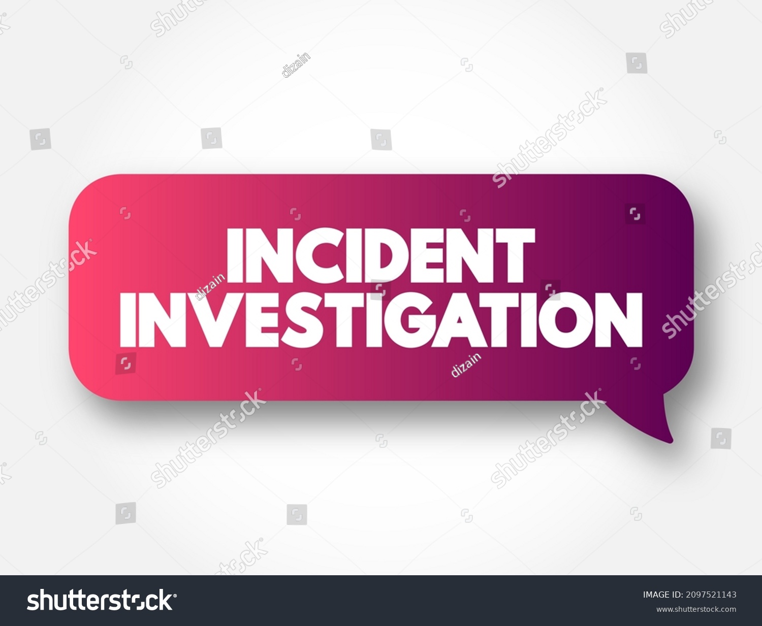 Incident Investigation Text Message Bubble Concept Stock Vector ...