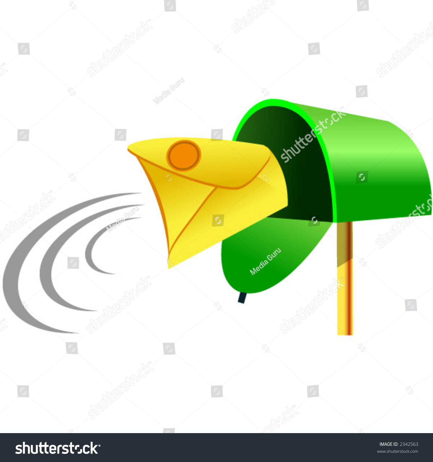 Incoming Mail Mailbox Stock Vector Illustration 2342563 : Shutterstock
