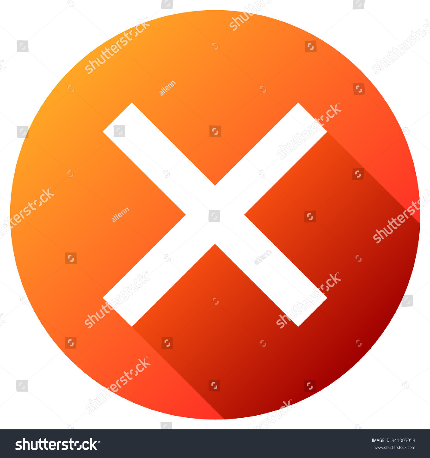 Incorrect Icon On Flat Design Stock Vector (Royalty Free) 341005058
