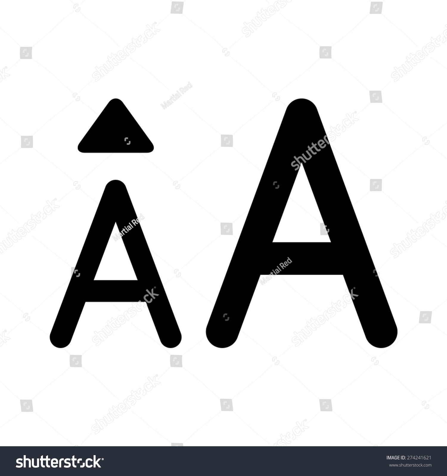 Increase Font Typeface Size Flat Vector: vector de stock (libre de ...
