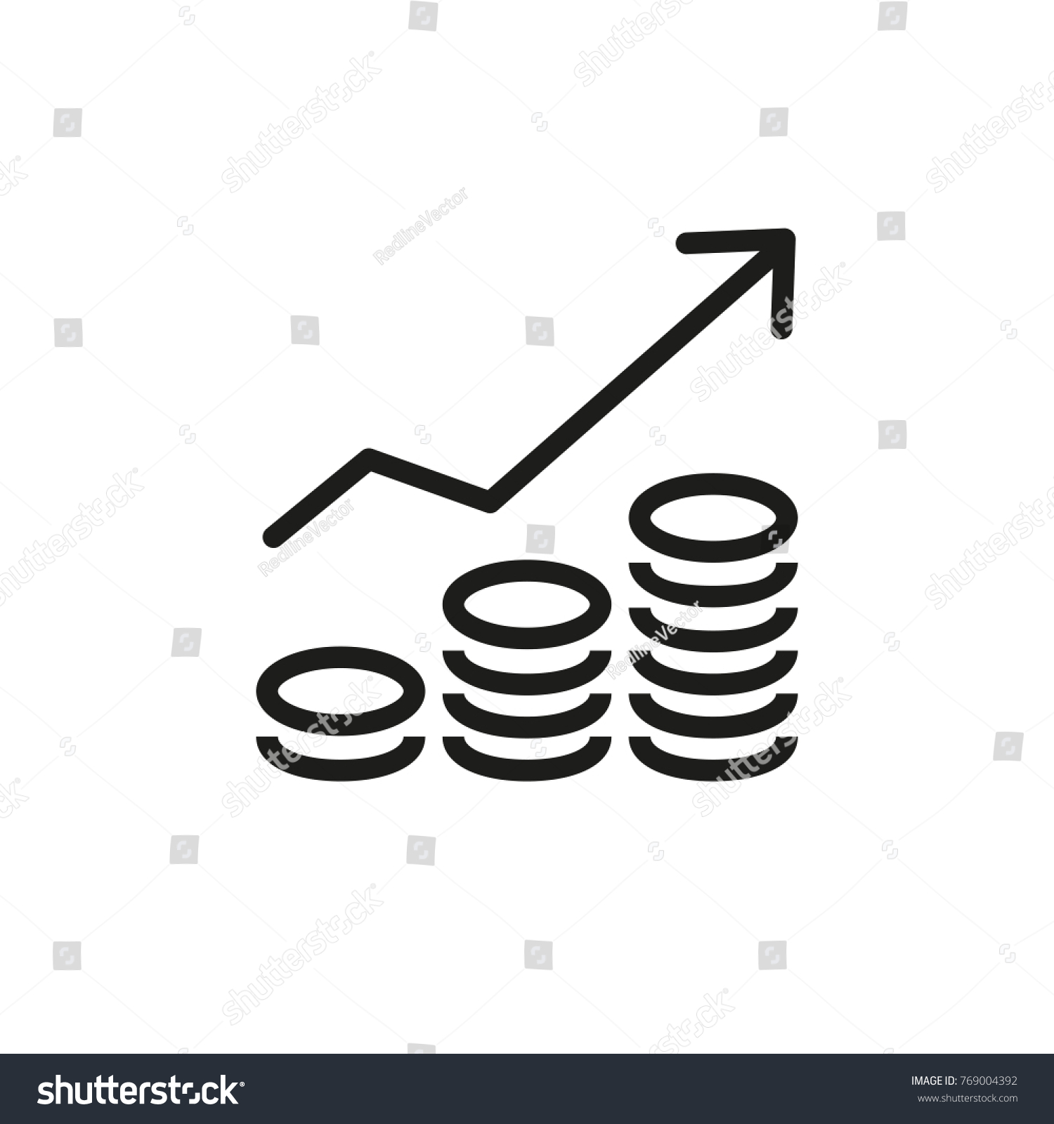 Increasing Revenue Icon Stock Vector (Royalty Free) 769004392