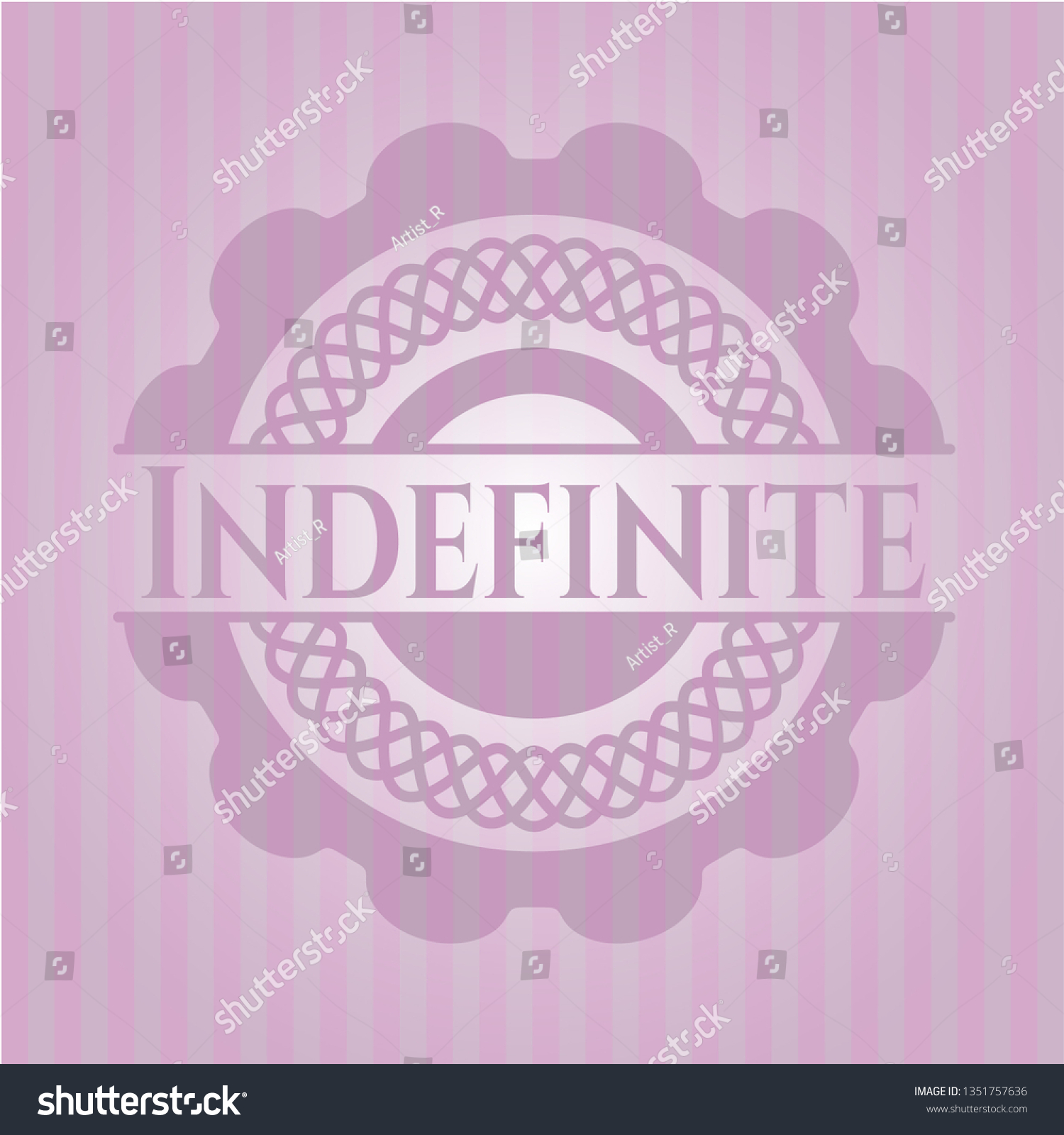 Indefinite Badge Pink Background Stock Vector (Royalty Free) 1351757636 ...