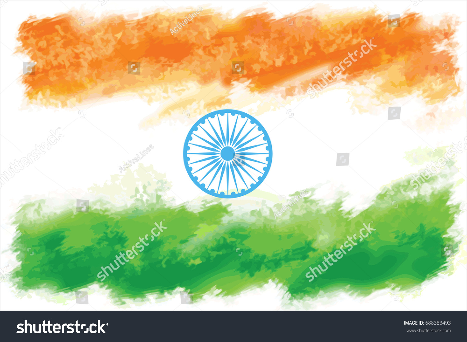 Bandera de India: vector de stock (libre de regalías) 688383493 ...