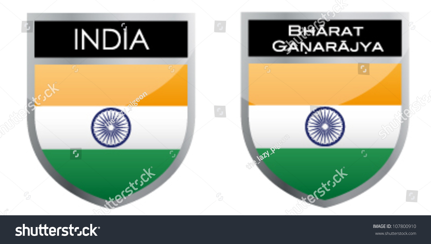 India Flag Emblem Stock Vector (Royalty Free) 107800910