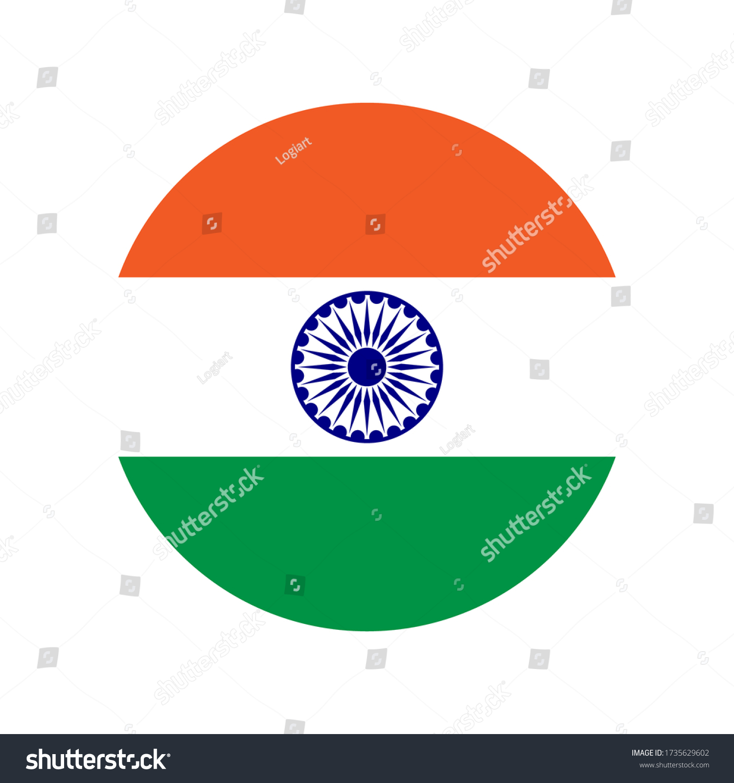 India Flag Circle Shape Vector Illustration Stock Vector (Royalty Free ...