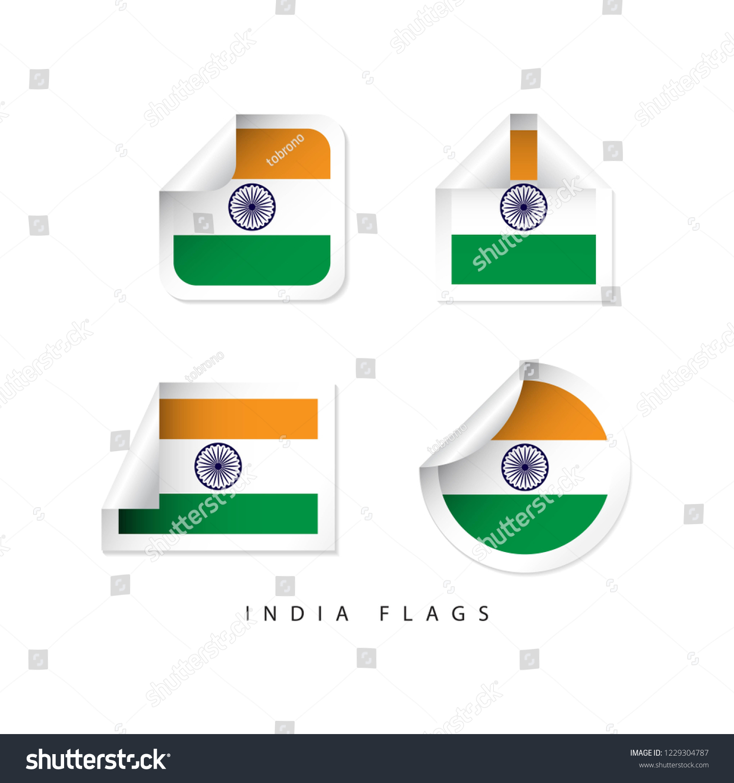 India Label Flags Vector Template Design Stock Vector (Royalty Free ...